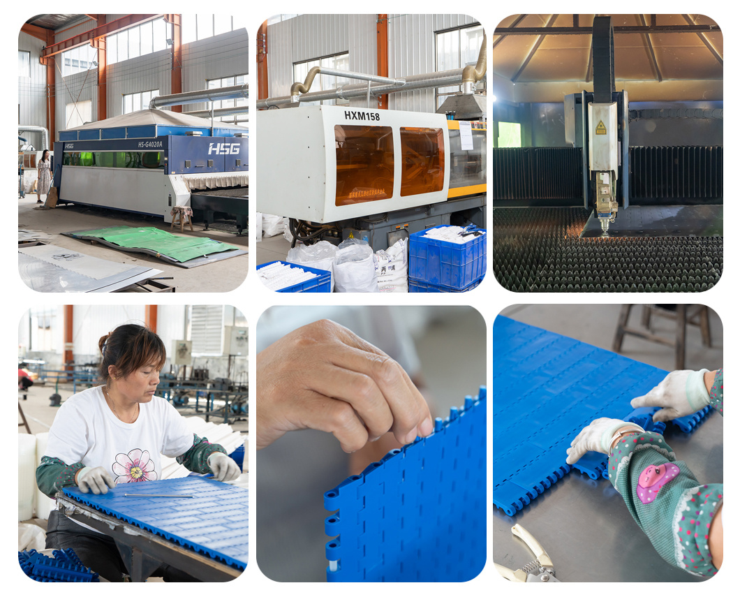 Flush Grid 8% Open Area PP Raw Material Conveyor Belt for Tire Transfer