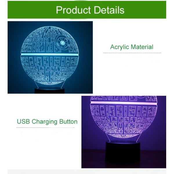 Quality Creative 3D LED Night Light Acrylic DC5V Led Small Night Light for sale