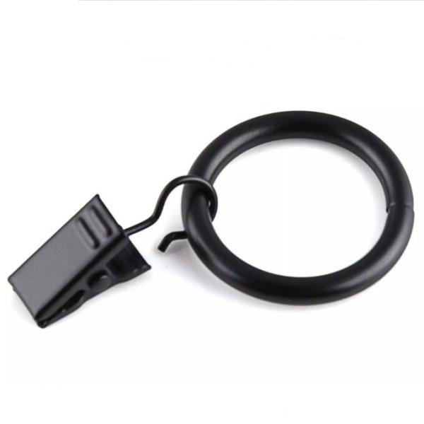 Quality Iron Black Round 1 Inch Drapery Hardware Rings Hooks for sale