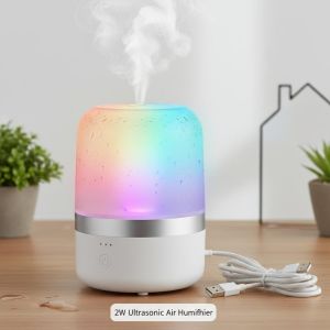 Quality 2w Ultrasonic Air Humidifier Featuring USB Cable and 7 Colorful Lights Perfect for sale