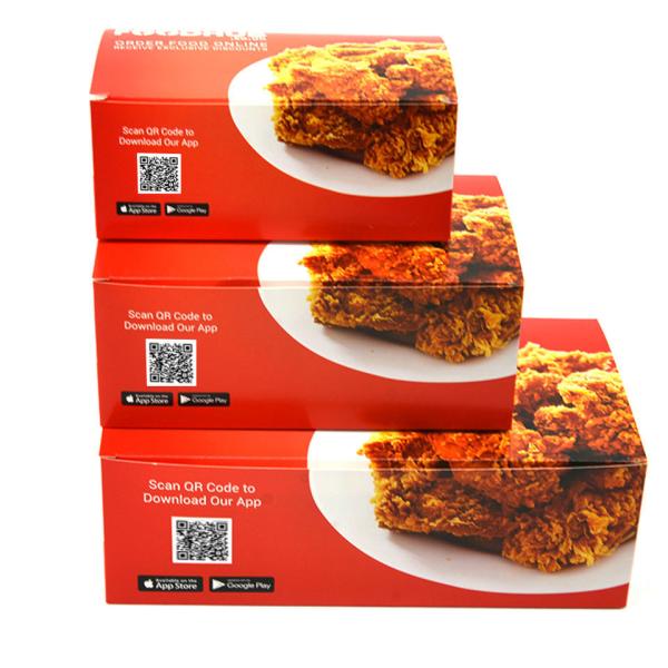 Quality Takeaway Customized Food Packaging Box Recyclable Fried Chicken Box SGS for sale