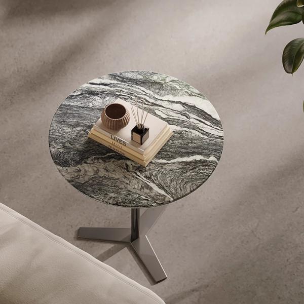 Quality Marble Top Stainless Side Table Bedroom Stainless End Table for sale