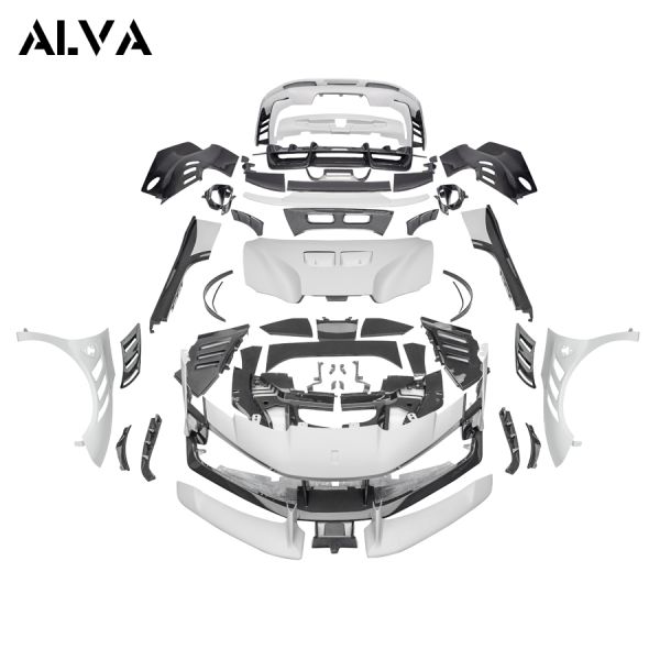 Quality Ferrari SF90 Replacement Dry Carbon Fiber Body Kits With Trunk Lid Front Bumper Front Fenders Side Skirts Rear Bumper Rear Wing for sale