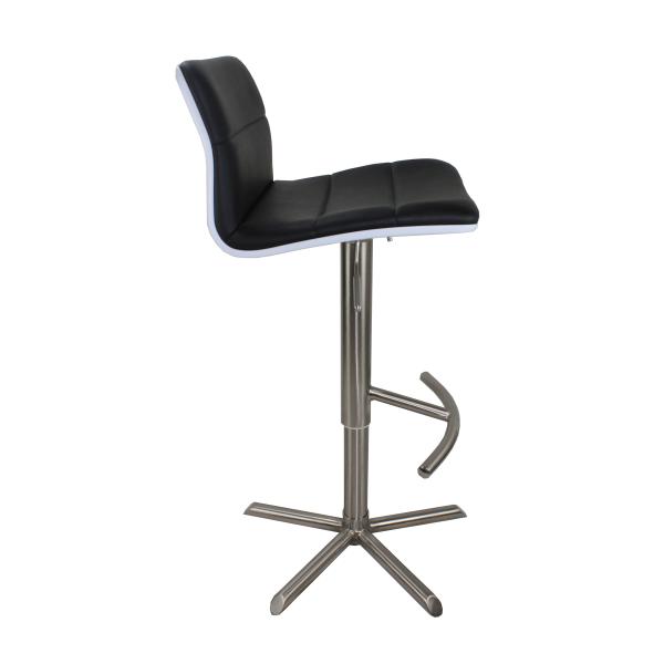 Quality Round T Footrest SGS Brushed Pu Leather Bar Stool for sale