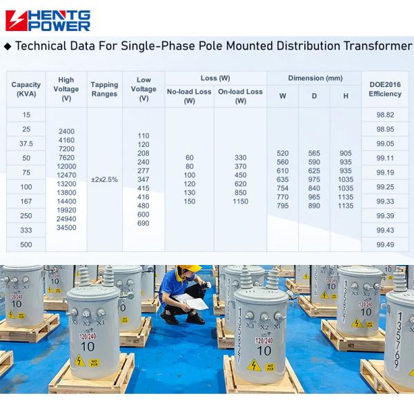 Quality Pole Mounted Step Up Variable Voltage Transformer Single Phase ANSI IEEE DOE for sale