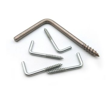 Quality L Shape Threaded Mechanical Fasteners / Self Tapping Square Bend Screw Hooks for sale