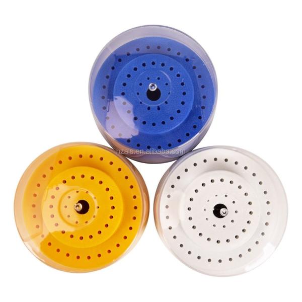 Quality 60 Holes Slots Round Dental Bur Box Organizer Block Holder 3 Colors OEM for sale