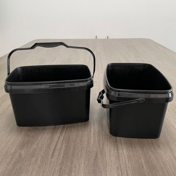 Quality 3L Rectangle White Plastic Bucket with Lid Thickness 1.0 to 2.5 MM and for sale