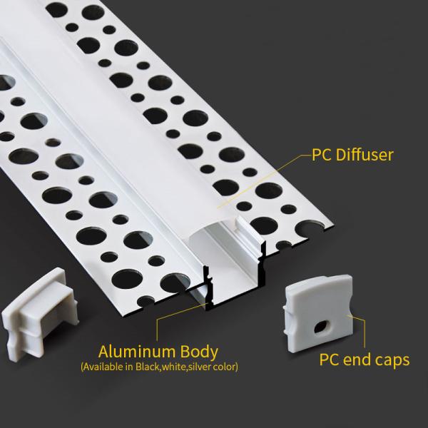 Quality LED Plasterboard Profile Aluminum Alloy 6063 T5 Extrusion Housing For Ceiling for sale
