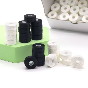 Quality High Tenacity Polyester 75D/2 Wound Bobbins Threads 70D/2 Size L 144pcs/Box for sale