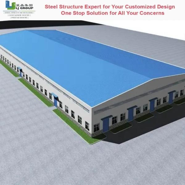 Quality Truss Structure Steel Pre Engineered Buildings PVC Window Roll Up Door for sale