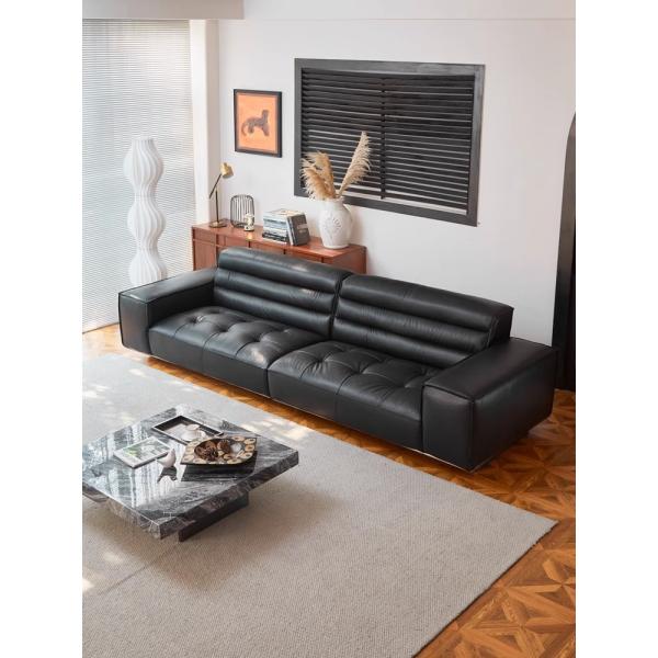 Quality Light Luxury Living Room Modern Style Leather Couch Simple High End Leather Sofa for sale