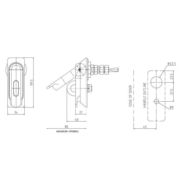 Quality Padlockable Electrical Cabinet Door Lock Industrial Electronic Cabinet Lock for sale
