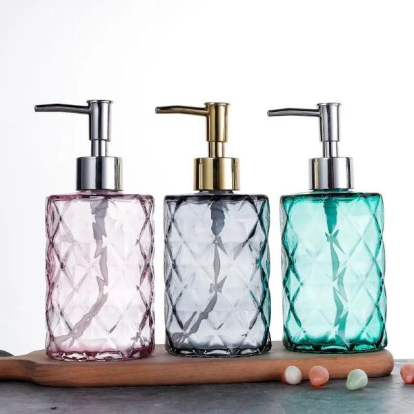 Quality Collar Material Borosilicate Glass Squeeze Type Press Glass Bottle for Hand for sale