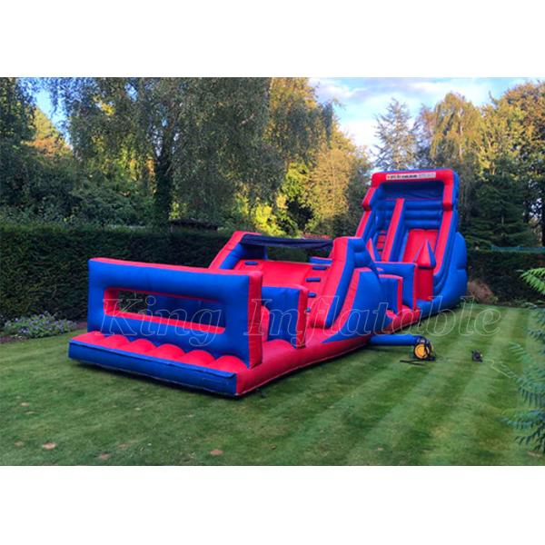 Quality Inflatable Boot Camp Obstacle Courses Blue & Red Customized Commercial for sale