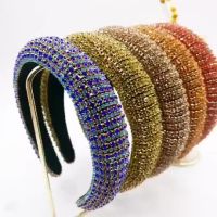 Quality Luxury Rhinestone Silk Makeup Headband 100g Weight 3cm Width for sale