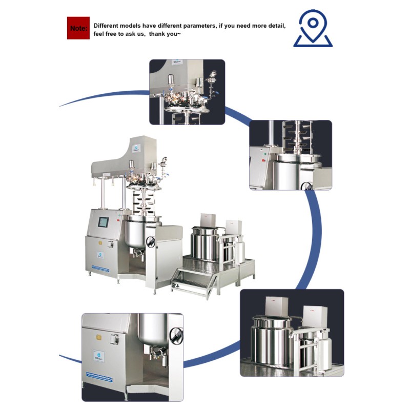 High-Shear Stainless Steel Vacuum Emulsifier Mixer Milling Pump for Shampoo Liquid Soap Cosmetic Creams Efficient Tripling
