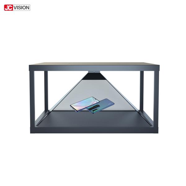 Quality 19 Inch Transparent LCD Screen 360 Degree 3D Hologram Glass Pyramid Showcase for sale