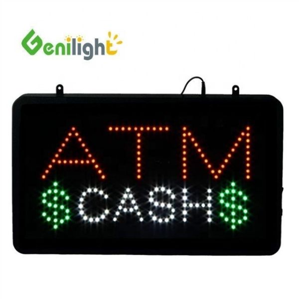 Quality Genilight 22*13inch Super Brightness LED Check Cashed Letter Neon Open Sign for for sale