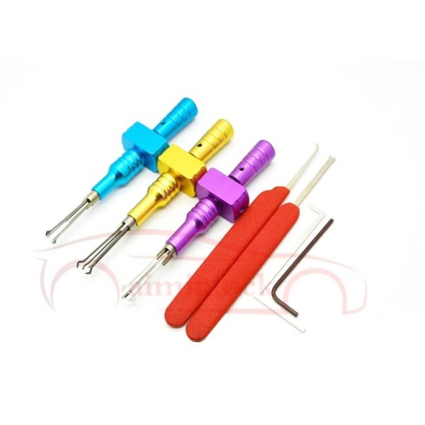 Quality Gold Six-Piece Locksmith Tools Set with Adjustable Cross-Shaped Lock Picking for sale