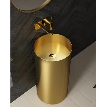 Luxury Metal Sink Pedestal , Freestanding Pedestal Basin Stainless Steel 304