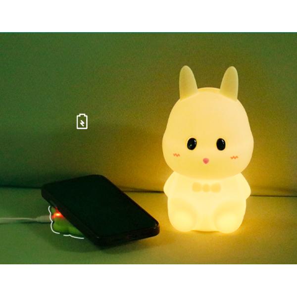 Quality LED Silicone 7 Color Pat Bedside Rabbit Night Light Touch Sensor With USB Charge for sale