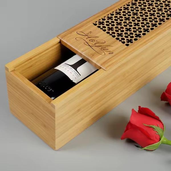 Quality Logo Customized Wine Bottle Box Red Wine Shipping Boxes With Sliding Lid for sale