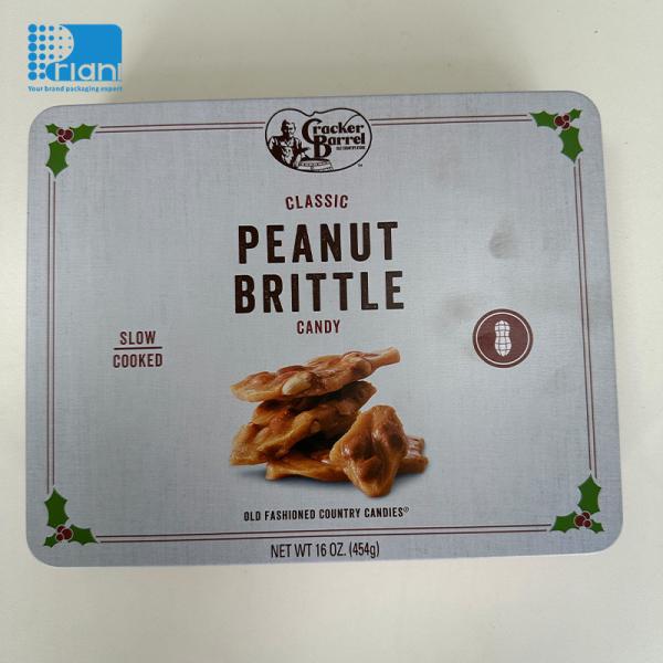 Quality Embossed Gift Tin Cans Empty Biscuit Tin Packaging With CMYK / Pantone Printing for sale