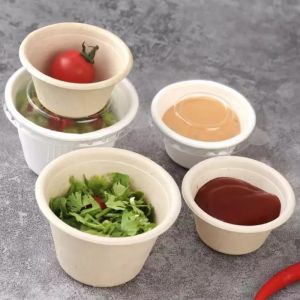 Quality 1oz 2oz 4oz Paper Soup Disposable Salad Bowls With Lids Portion Cups for sale
