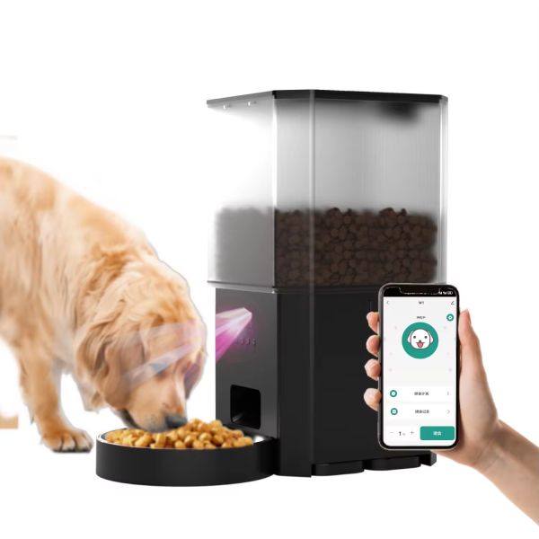 Quality Smart Tuya Remote Control Pet Feeder With Camera Automatic Dog Food Dispenser for sale