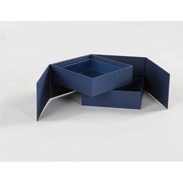 Quality Magnetic Closure Rigid Cardboard Gift Boxes Matte Blue Finishing Surface for sale