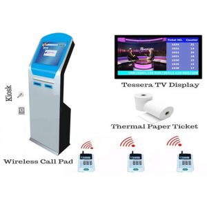 Quality Wireless Queuing System With Dual 80mm Thermal Printer Ticket Kiosk for sale