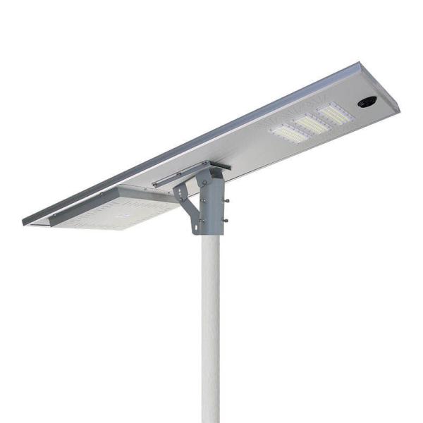 Quality 100W/18V 8-10m Silver Gray Solar Street Light With 3~5 Nights Badkup Time for sale