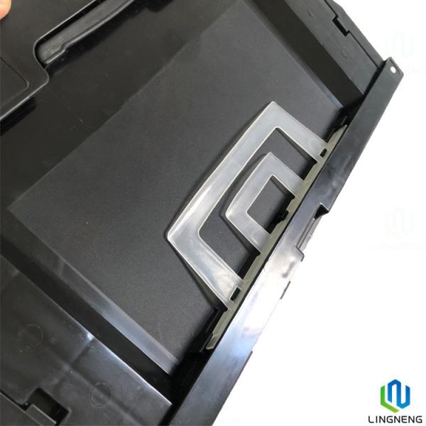 Quality 46L Blue Folding Crate Box Plastic Storage Stackable Bins Without Lid for sale