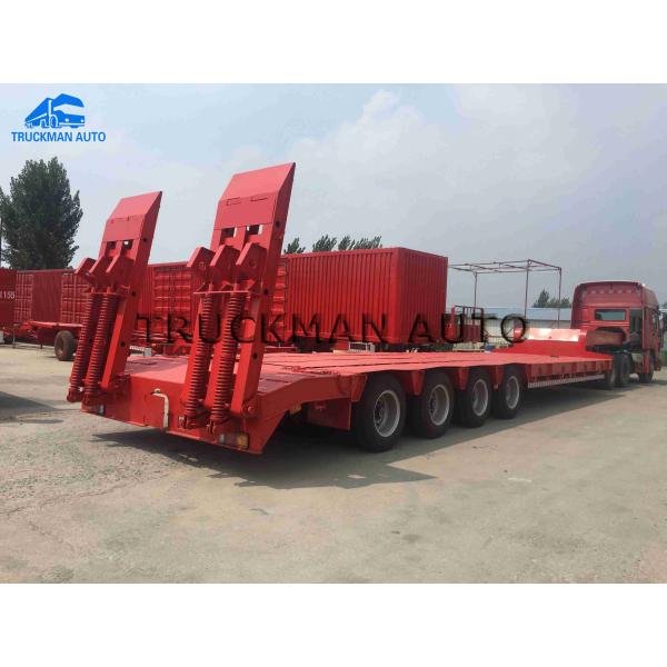 Quality Heavy Duty Flatbed Low Bed Semi Trailer 4 Axles Extra Durability Designed for sale