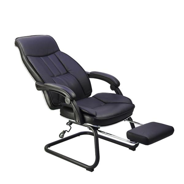Quality Reclining Leather Office Chair With Footrest Armrests Commercial Style for sale