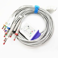 Quality FD 10 leads EKG Monitor Leads And Cables , Banana 4.0 Electrode Snaps Medical for sale
