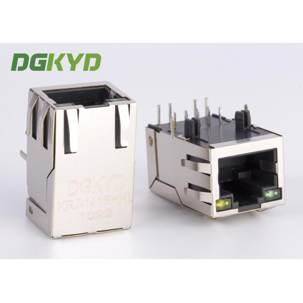 Quality Tab Up 10/100 Base RJ45 Modular Jack With Network Filter Leds And EMI Fingers for sale