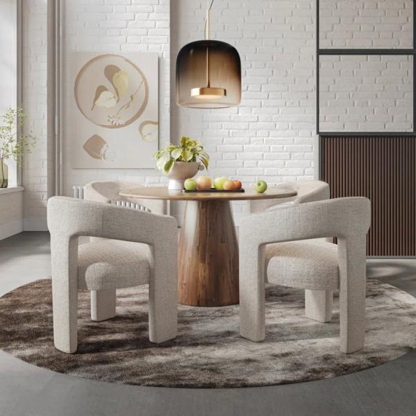 Quality Modern 6 Person Round Dining Room Sets With Wooden Chairs for sale