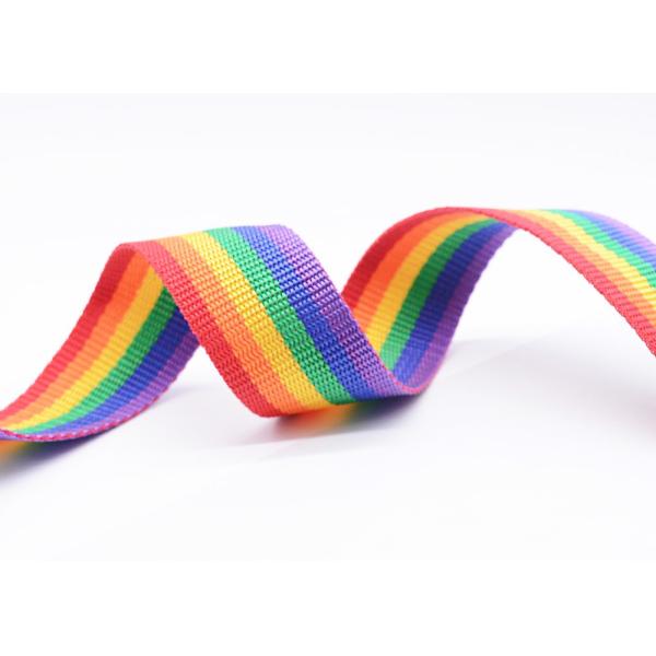 Quality T008 Rainbow Stripe Polyester Webbing Trim for sale