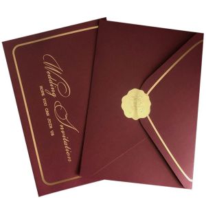Quality Luxury Red Wedding Gift Card Envelopes 5x7 4x6 with Folding Invitations for sale