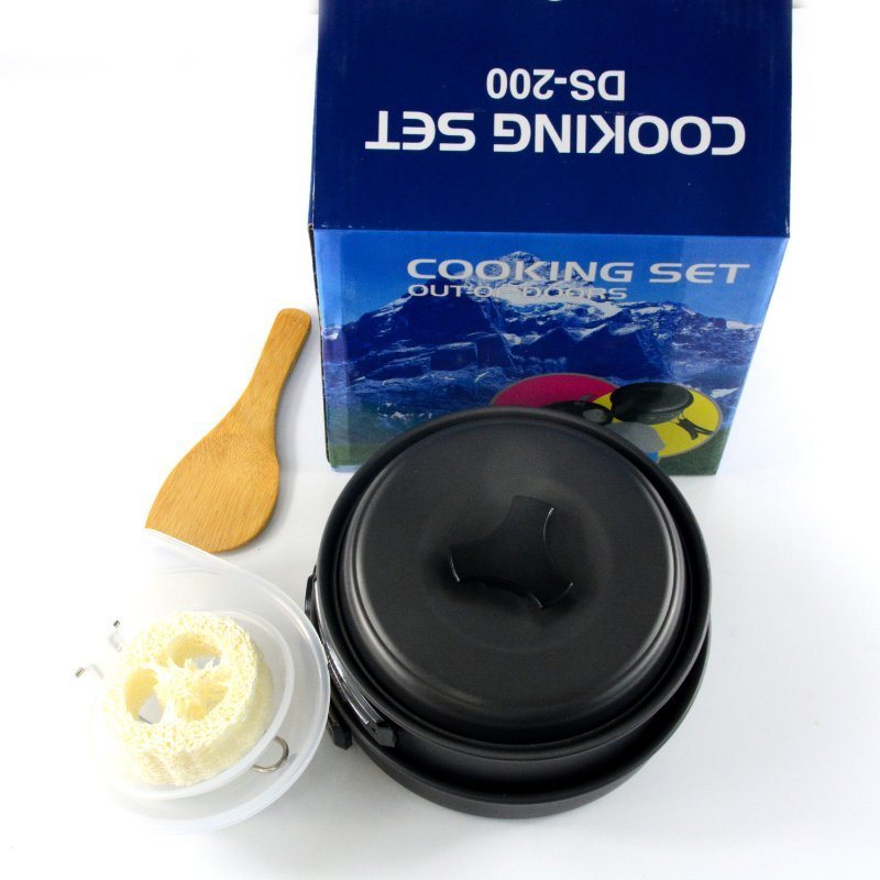 Outdoor Aluminum Non Stick Cookware Set Portable Camping Cooking Pot