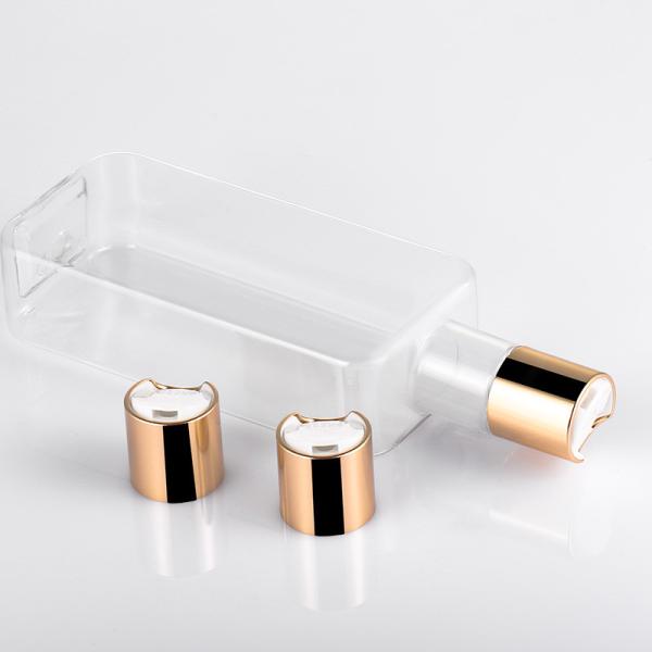 Quality 300ml Disc Cap Bottle Transparent PETG Material Recycable With Gold Lid for sale