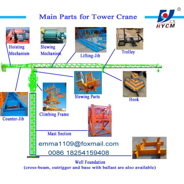 Quality 6 Tons Topless Tower Crane Top Slewing PT5510 Request For Buyers for sale