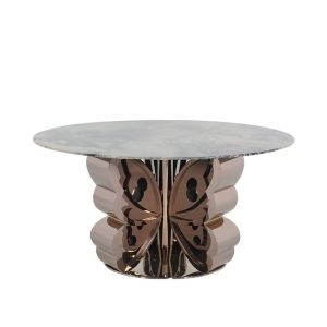 Quality Butterfly Base Marble Top Tulip Table Grey Round Marble Dining Table For 4 for sale