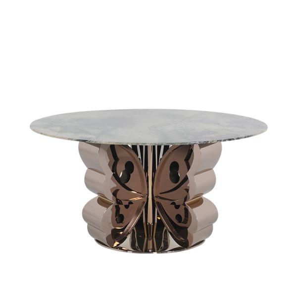 Quality Butterfly Base Marble Top Tulip Table Grey Round Marble Dining Table For 4 for sale