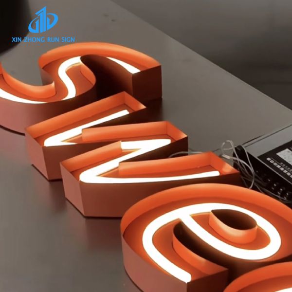 Quality Retro neon outdoor lighting lettering metal double-sided 3D slot lettering for sale