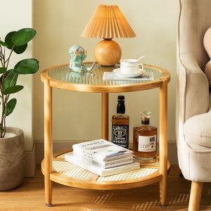 Quality Coffee Table with Glass Top, Freestanding Storage Rack, Living Room Sofa Side , for sale