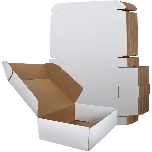Quality Shipping Boxes 12x9x3 inches White Kraft Corrugated Cardboard Box Mailing Box for sale