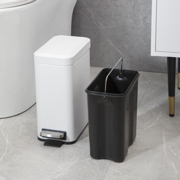 Quality Rectangular Foot Pedal 5L Stainless Steel Trash Can for Iron Material Waste for sale